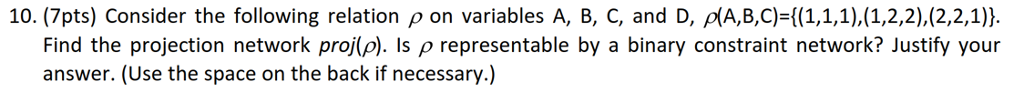 10. (7pt s) Consider the following relation p on | Chegg.com