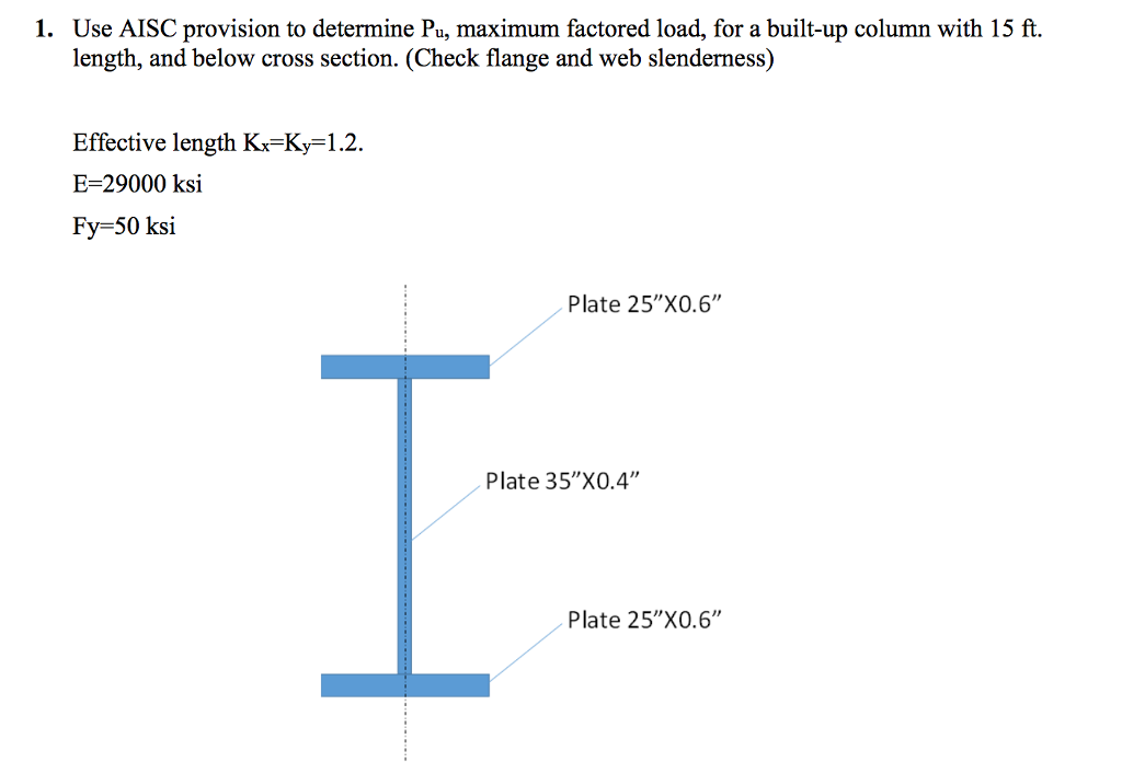 Solved Use AISC provision to determine Pu, maximum factored | Chegg.com