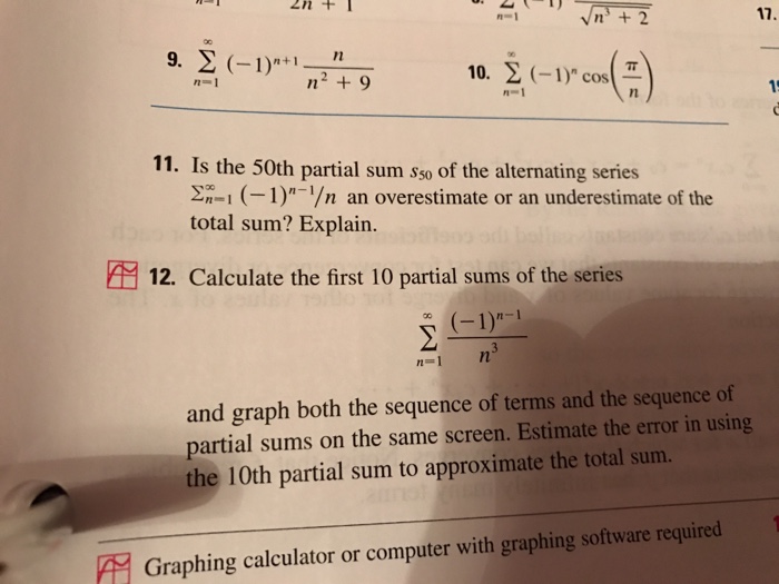 Solved In the 50th partial sum s_50 of the alternating | Chegg.com