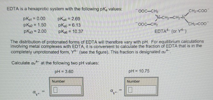 Solved EDTA is a hexaprotic system with the following pKa | Chegg.com