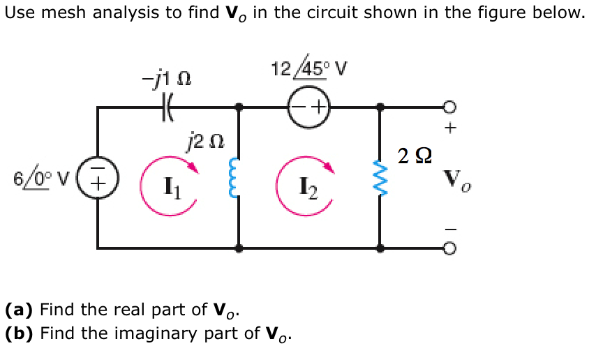 Solved Use mesh analysis to find V_O in the circuit shown in | Chegg.com