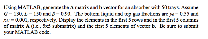 Using Matlab Generate The A Matrix And B Vector For 4287