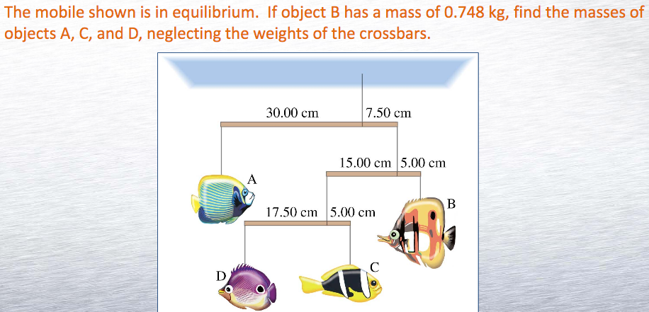 Solved The mobile shown is in equilibrium. If object B has a | Chegg.com