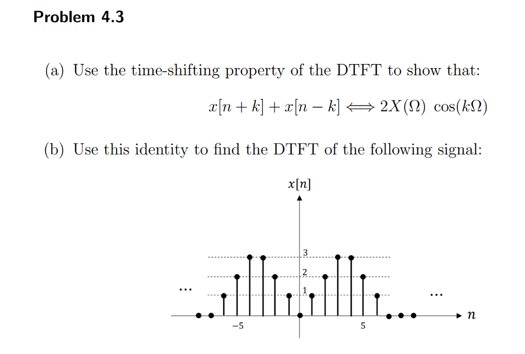 Solved Problem 4.3 (a) Use the time-shifting property of the | Chegg.com