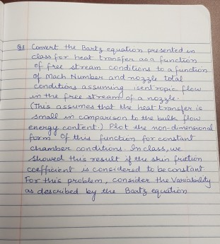 Solved Convert the Bartz equation presented in class for | Chegg.com