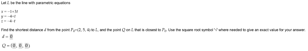 Solved Let L be the line with parametric equations x = -1 + | Chegg.com