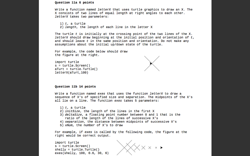 Solved Question 11a 6 points write a function named letter | Chegg.com