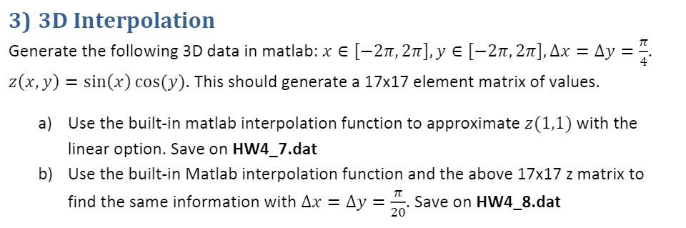 2) 2D Interpolation Using the following data 4 7 y 10 | Chegg.com