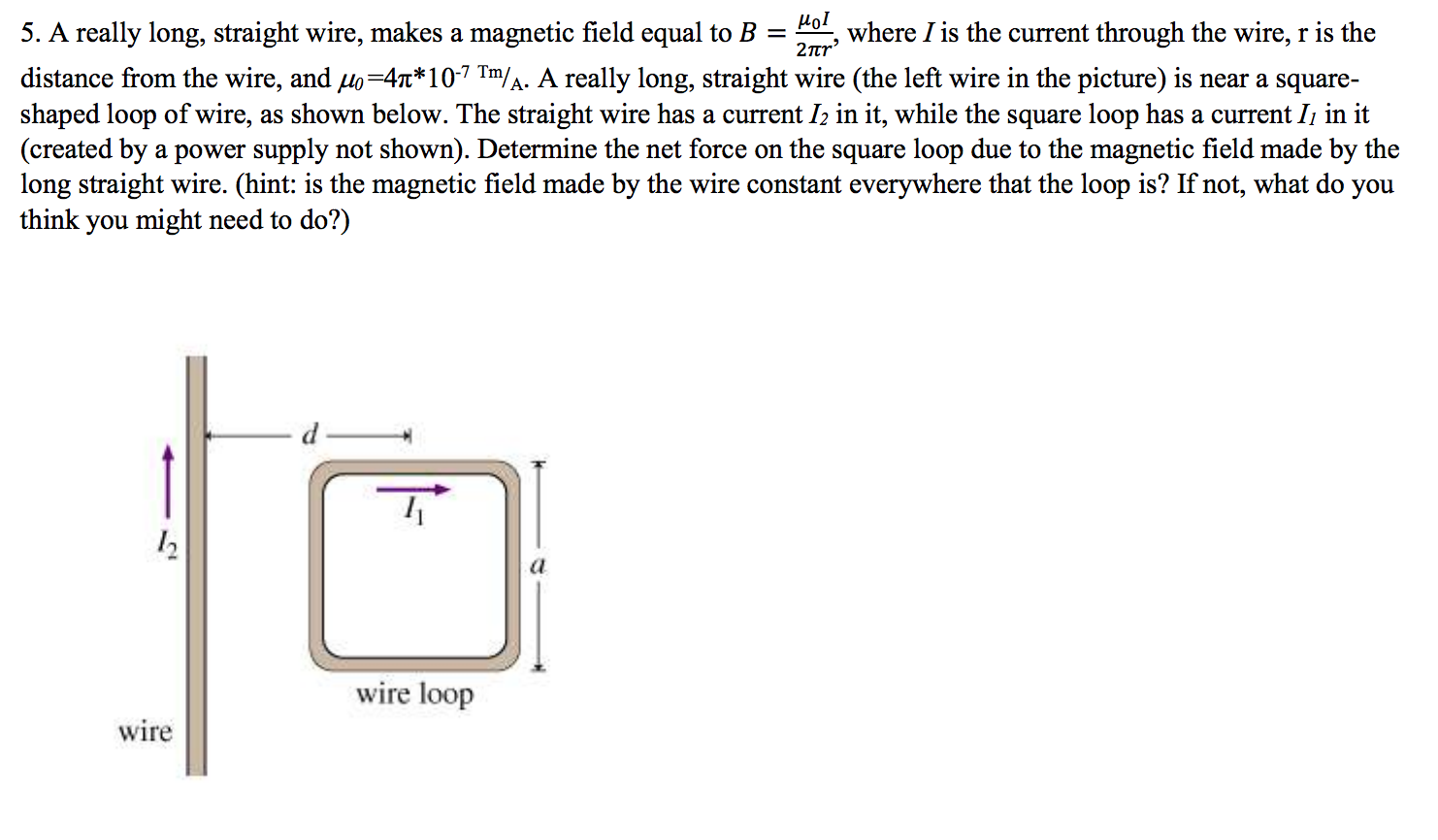 Solved A really long, straight wire, makes a magnetic field | Chegg.com