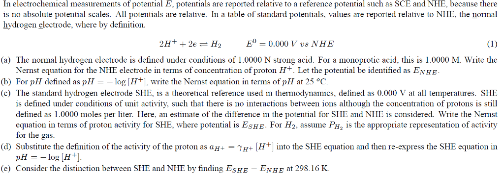 Solved In electrochemical measurements of potential E, | Chegg.com