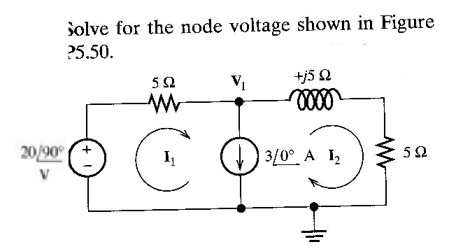 Solved Solve for the node voltage shown in Figure p5.50. | Chegg.com
