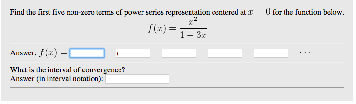 Solved Find the first five non-zero terms of power series | Chegg.com