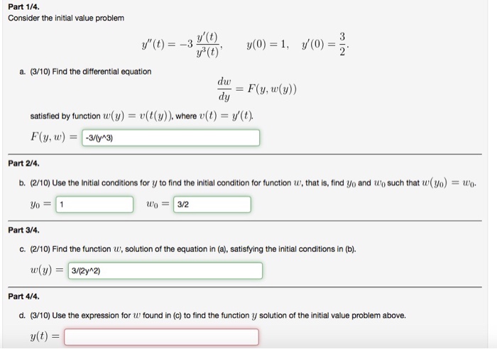Solved Consider the initial value problem y"(t) = -3 y' | Chegg.com