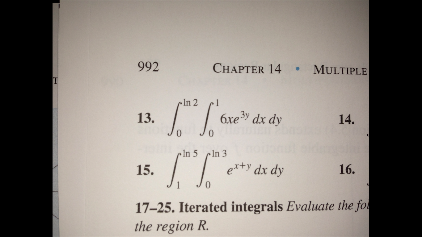 Solved 6xe3y dx dy ex+y dx dy Integrated integrals | Chegg.com