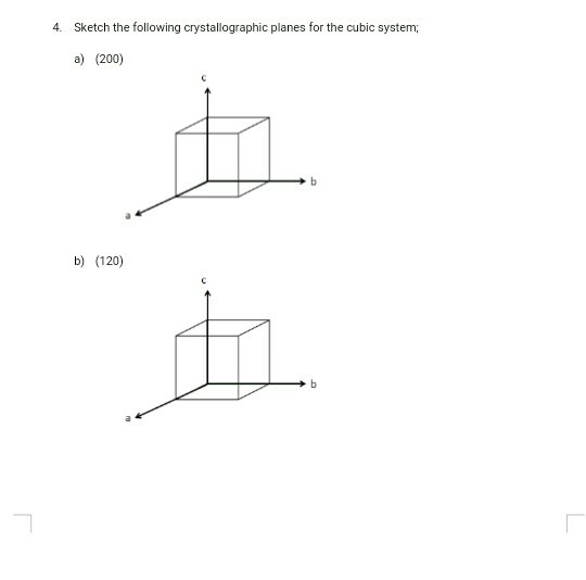 Solved 4. Sketch the following crystallographic planes for | Chegg.com