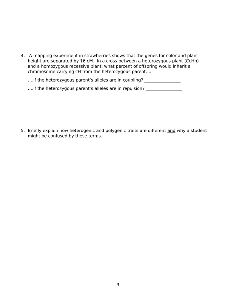 Solved 4. A mapping experiment in strawberries shows that | Chegg.com