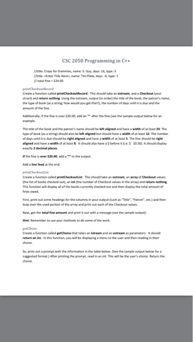 Solved CSC 2050 Programming in C++ Project 03: Library | Chegg.com