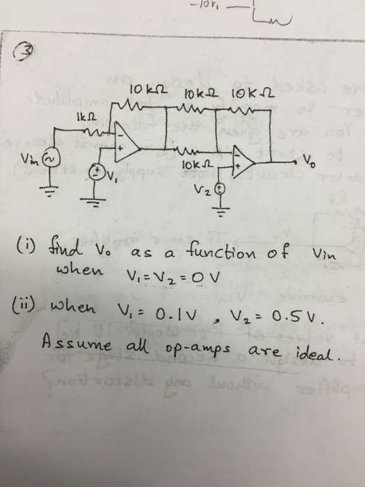 Solved find V_o as a function of V_in when V_1 = V_2 = OV | Chegg.com Solved find V_o as a function of V_in when V_1 = V_2 = OV | Chegg.com