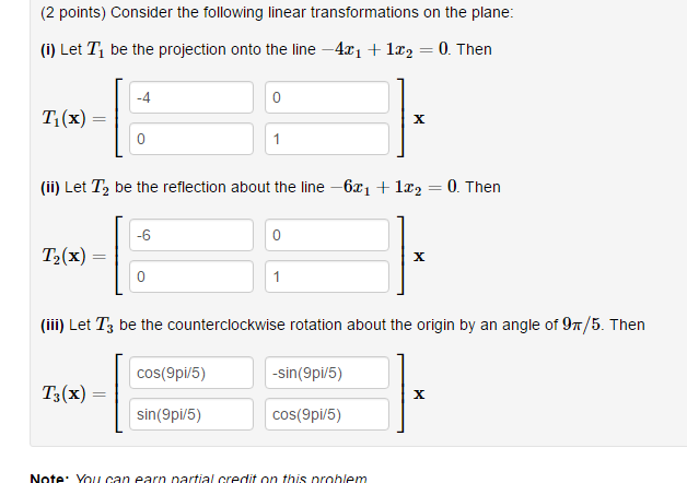 Solved Consider the following linear transformations on the | Chegg.com
