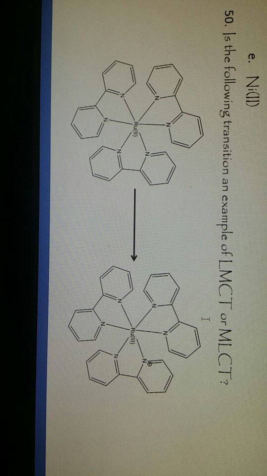 Solved e. Ni(lI) 50. Is the following transition an example | Chegg.com