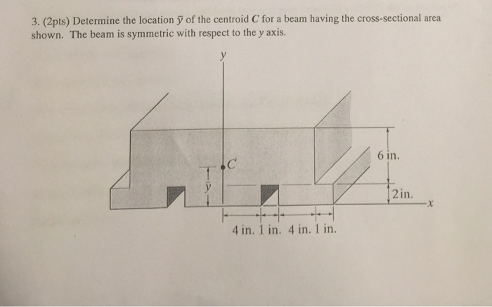 Solved Determine the location y of the centroid C for a beam | Chegg.com