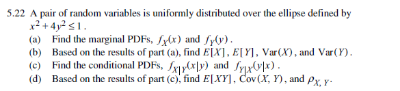 5.22 A pair of random variables is uniformly | Chegg.com