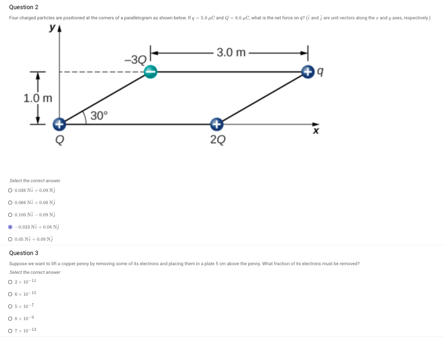 Solved Four charged particles are positioned at the corners | Chegg.com