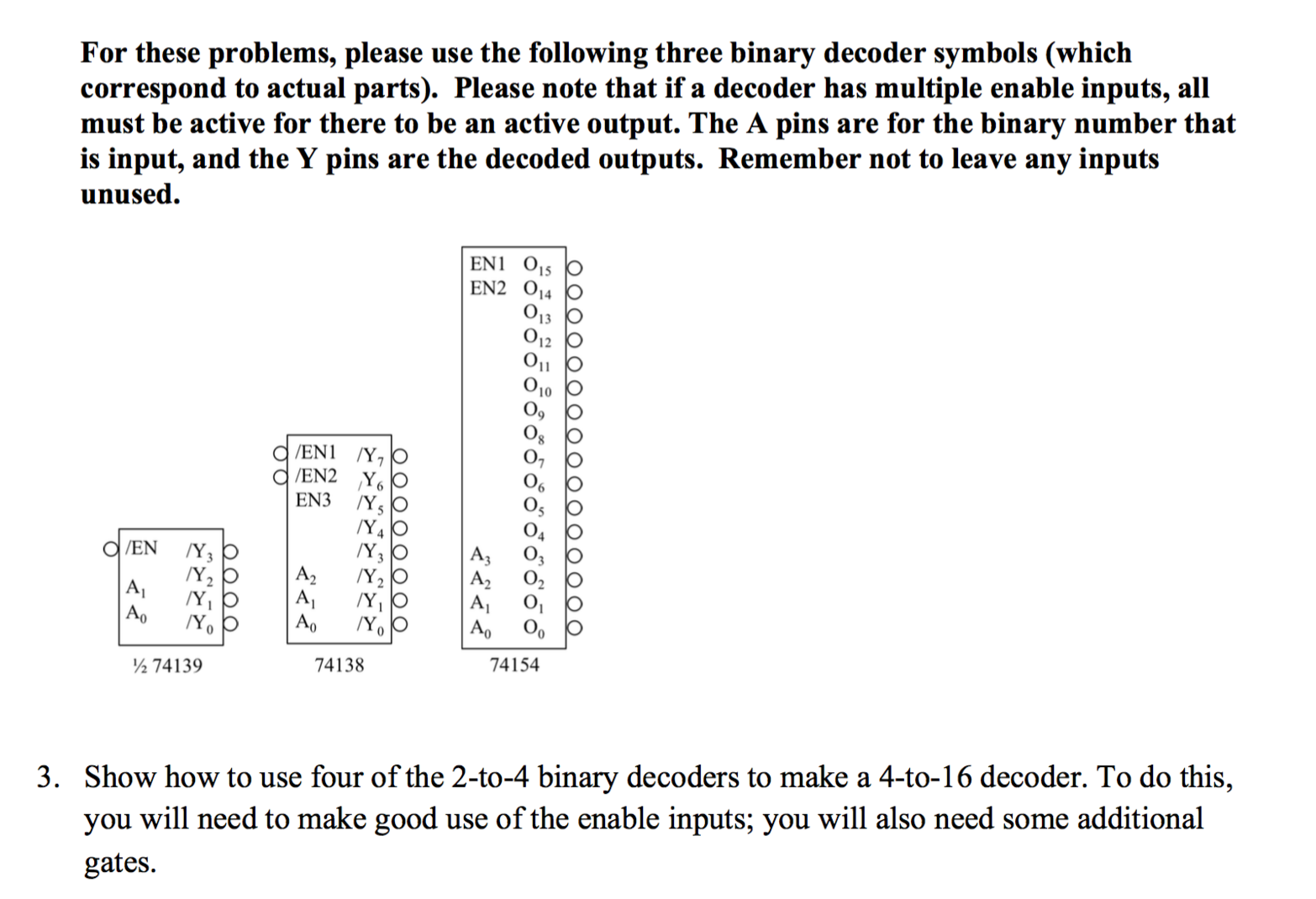 Solved For these problems, please use the following three | Chegg.com