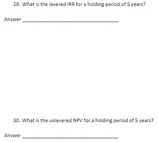 Solved REAL ESTATE Finding NPV and IRR I need to find the | Chegg.com