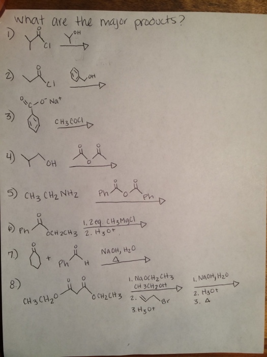 Solved What are the major products? | Chegg.com