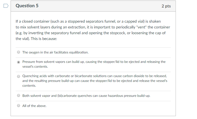 Solved If a closed container (such as a stoppered separators | Chegg.com