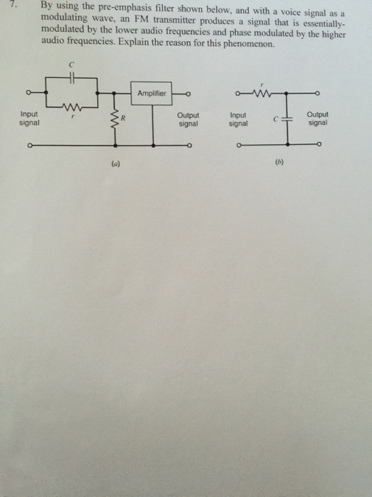 Solved By using the pre-emphasis filter shown below, and | Chegg.com