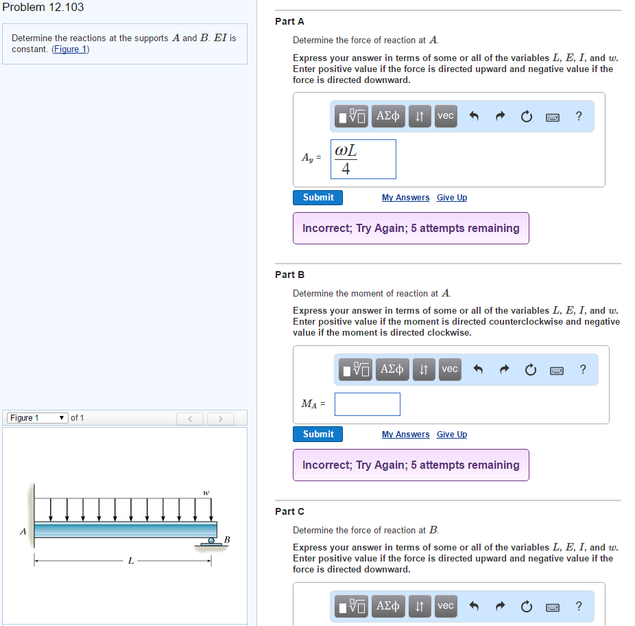 Solved Determine The Reactions At The Supports A And B Ei