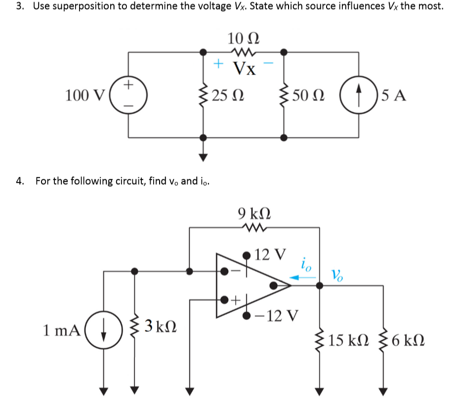 Solved Use Superposition To Determine The Voltage V X State