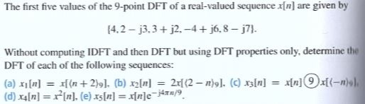 Solved The first five values of the 9-point DFT of a | Chegg.com