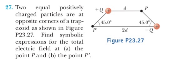 Solved Two equal positively charged particles are at | Chegg.com