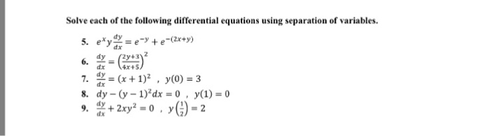 Solved Solve each of the following differential equations | Chegg.com