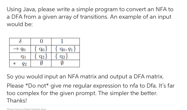 Solved Using Java Please Write A Simple Program To Convert