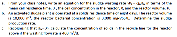 Solved From your class notes, write an equation for the | Chegg.com