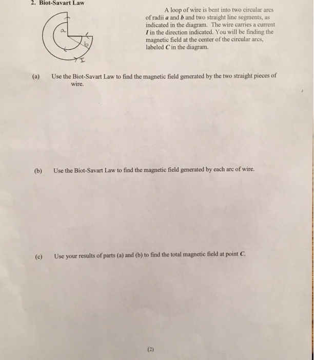Solved A loop of wire is bent into two circular arcs of | Chegg.com