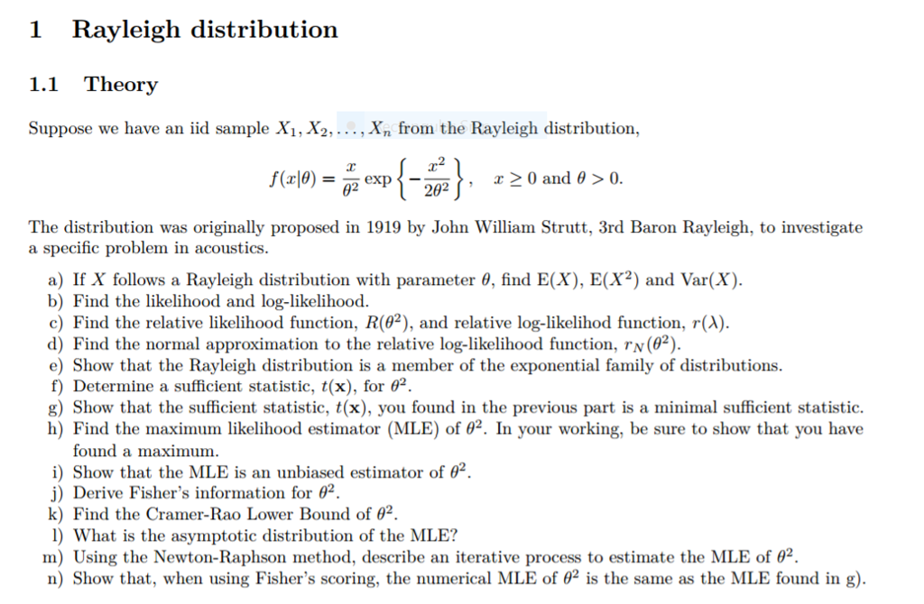 Solved Suppose We Have An Iid Sample X 1 X 2 X N From