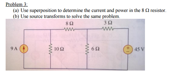 Solved (a) Use superposition to determine the current and | Chegg.com