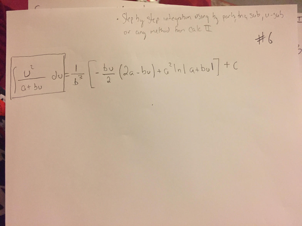 Solved Step by step integration using methods learned in | Chegg.com
