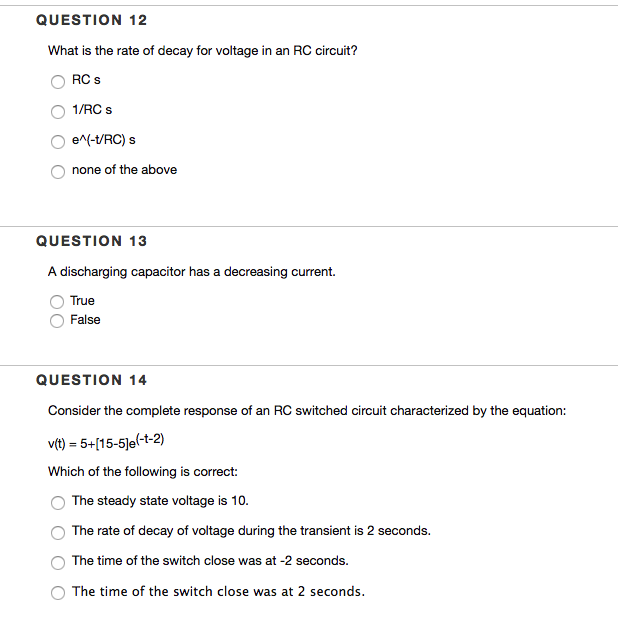 Solved Circuit Analysis: Matching waveforms, true and false, | Chegg.com
