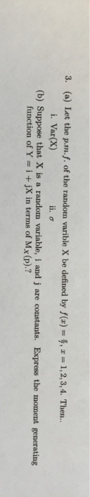 Solved Let the p.m.f. of the random variable X be defined by | Chegg.com