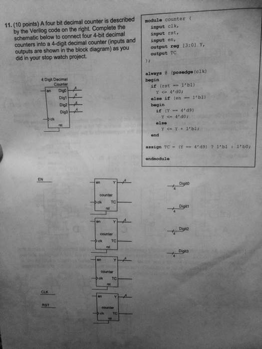 Solved A four bit decimal counter is described by the | Chegg.com