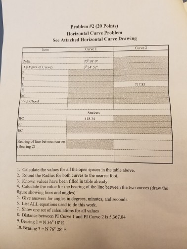 Solved Problem 2 (20 Points) Horizontal Curve Problem See | Chegg.com