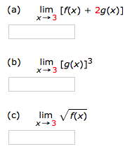 Solved Given that: lim x?3 f(x) = 9 lim x?3 g(x) = | Chegg.com