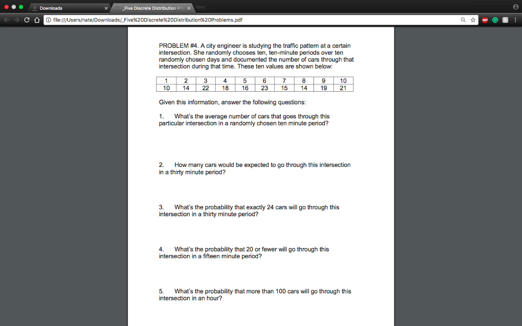 Solved Five Discrete Distribution P | Chegg.com