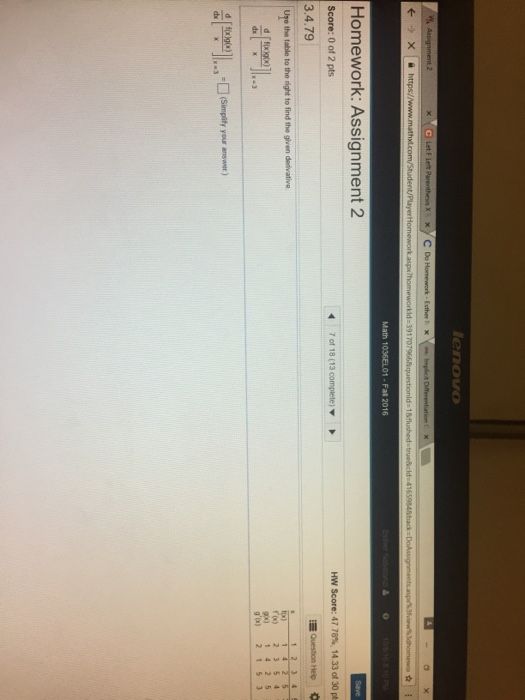 Solved Use the table to the right to find the given | Chegg.com